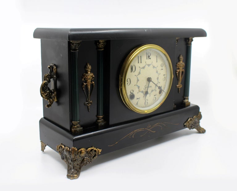 Early 20th Century American Ebonized Mantle Clock at 1stDibs