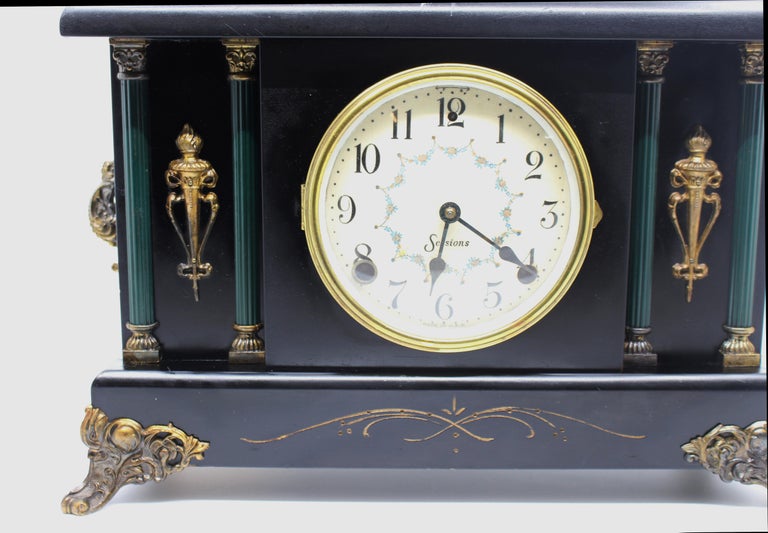Early 20th Century American Ebonized Mantle Clock at 1stDibs