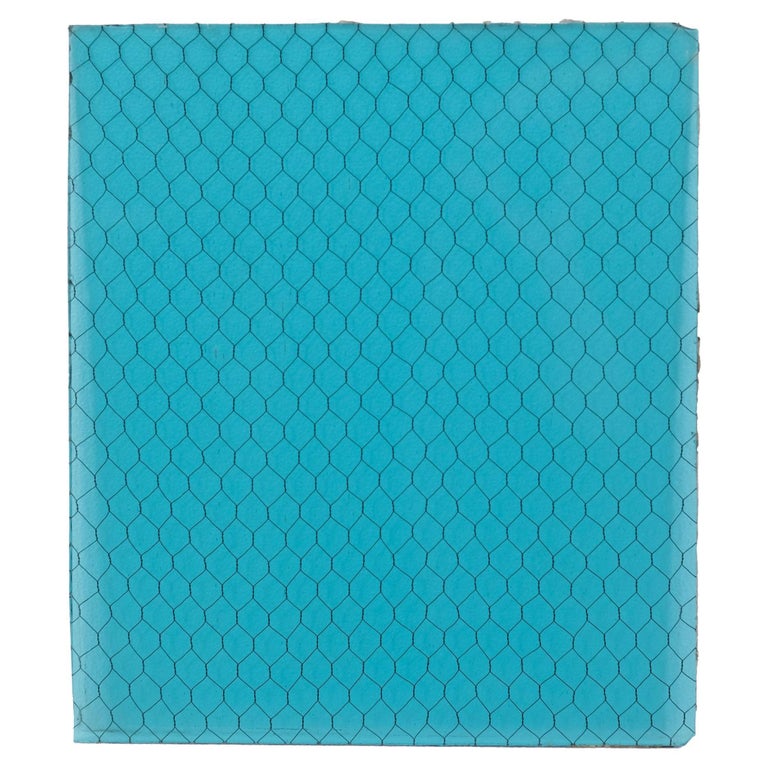 Early 20th C. Aqua Blue Chicken Wire Glass Custom Order at 1stDibs