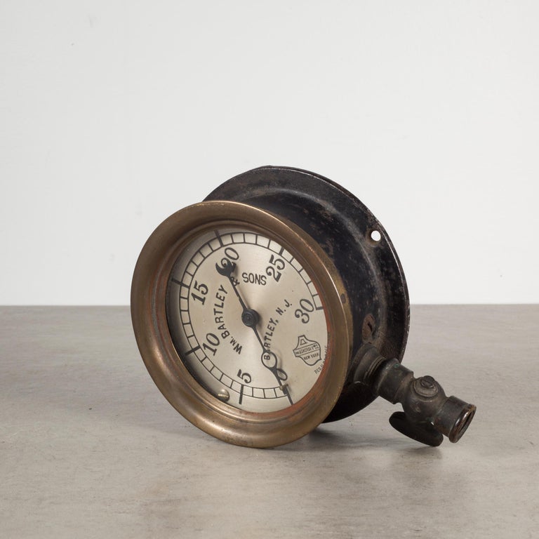Early 20th C. Brass Pressure Gauge, c.1920 For Sale at 1stDibs