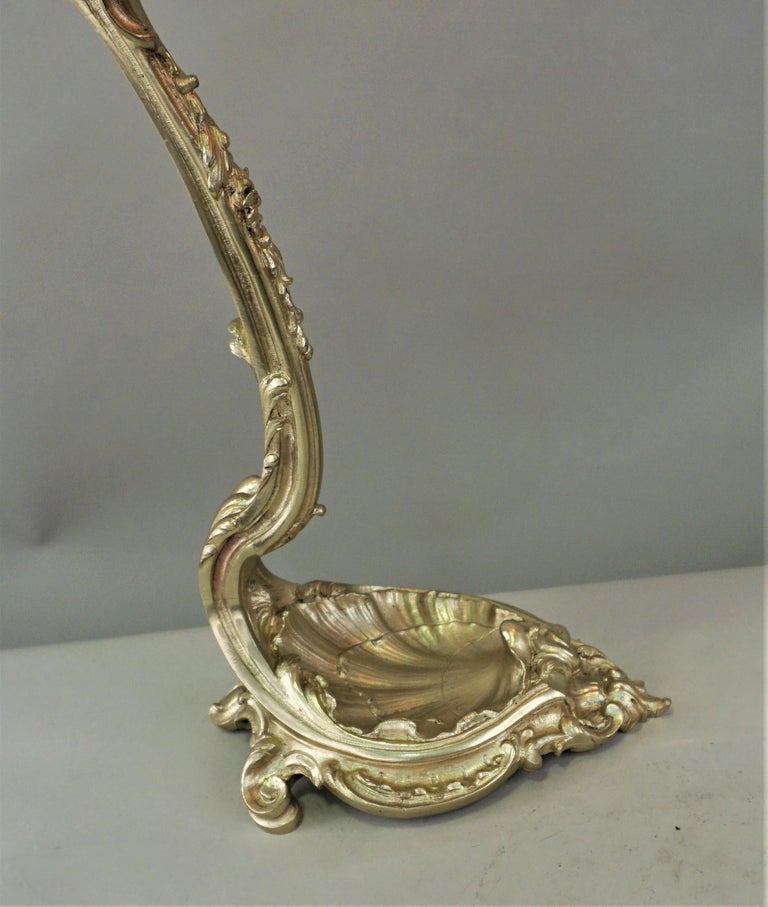Early 20th Century Bronze And Art Glass Shade Table Lamp For Sale At