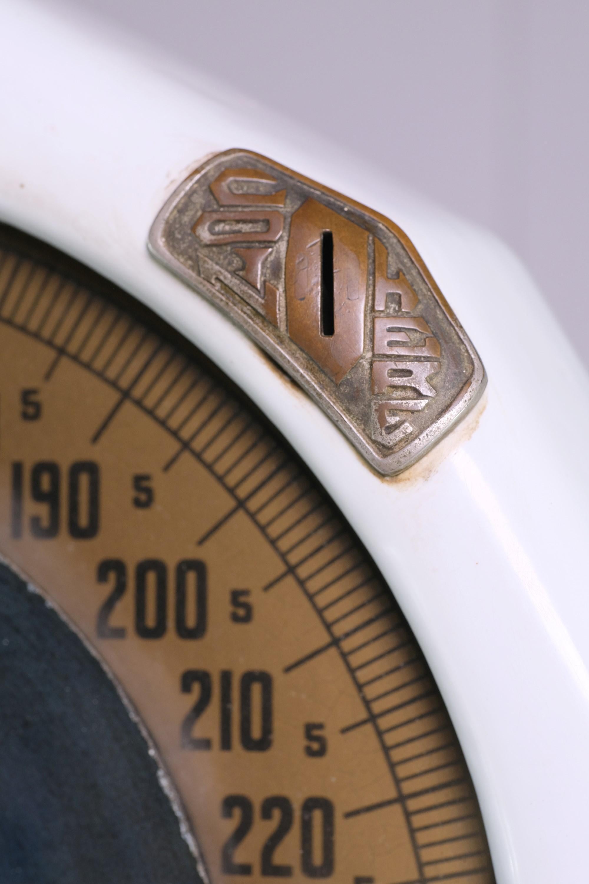 Early 20th C Cast Iron Lollipop Scale w Mirror National Automatic ...