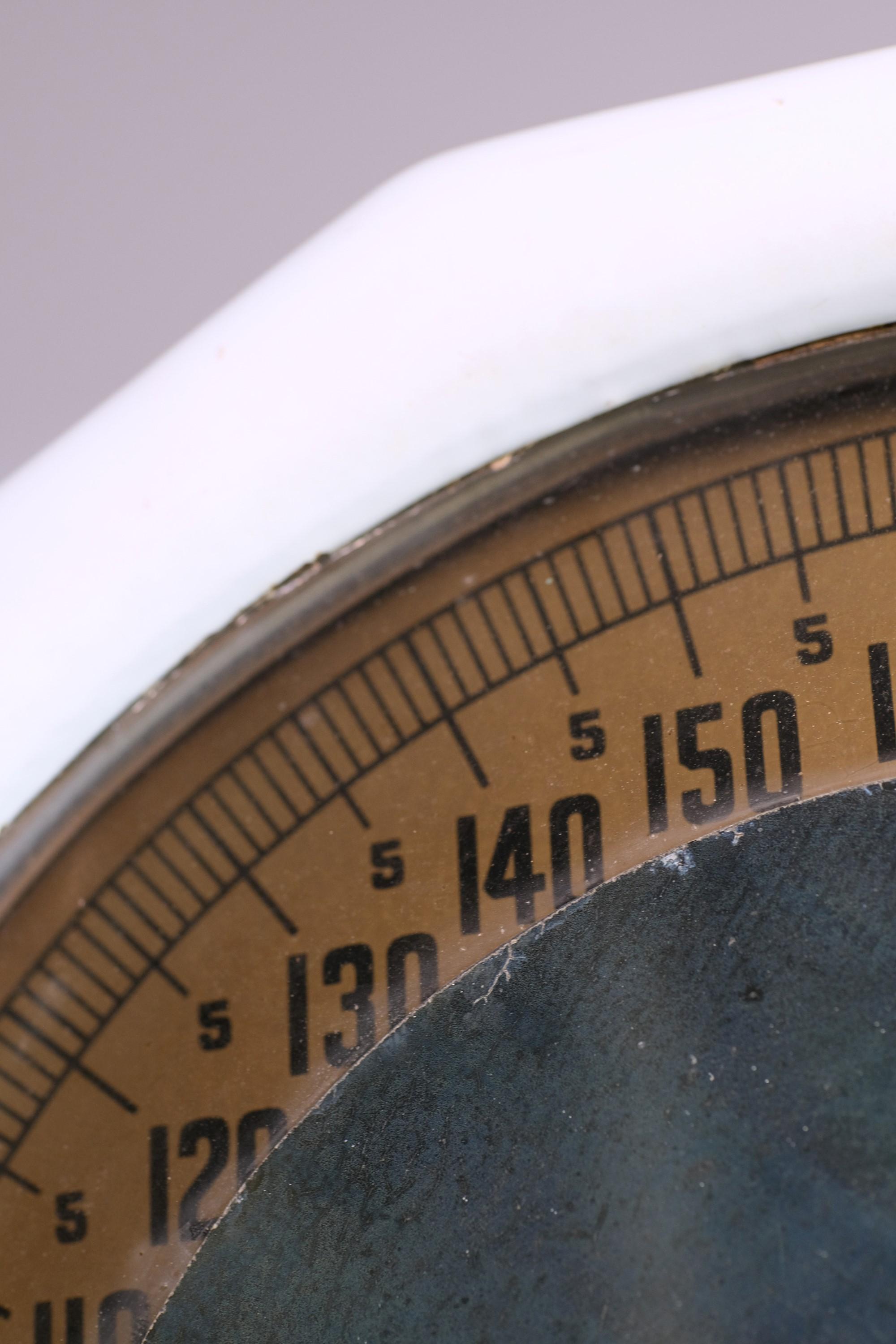 Early 20th C Cast Iron Lollipop Scale w Mirror National Automatic ...