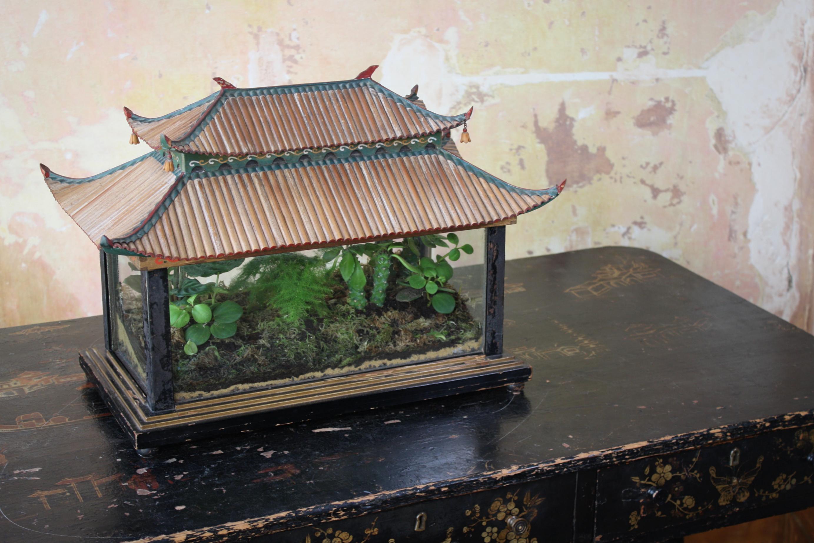Early 20th C Country House Architectural Model Ebonised and Gilt Pagoda ...
