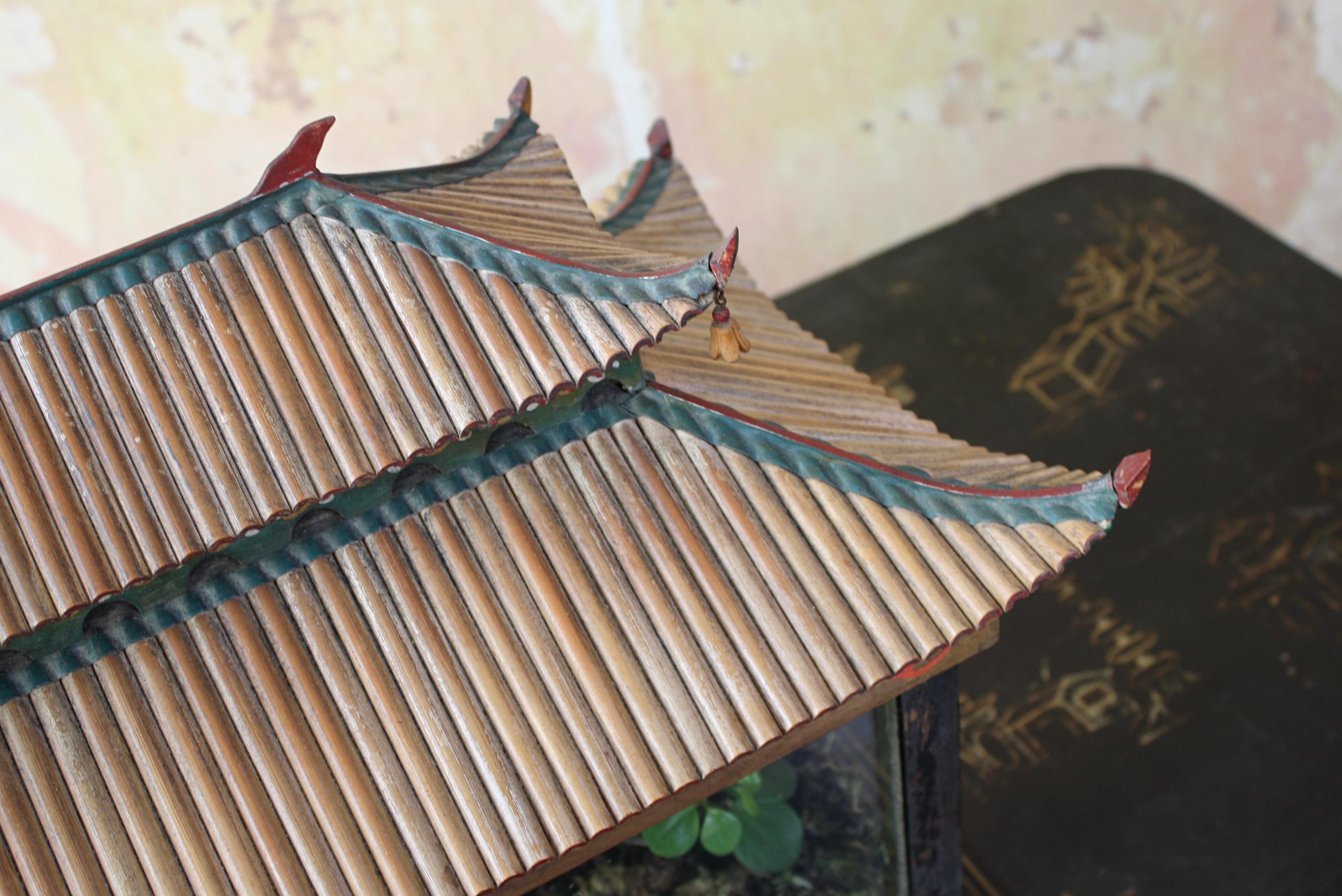 Early 20th C Country House Architectural Model Ebonised and Gilt Pagoda ...