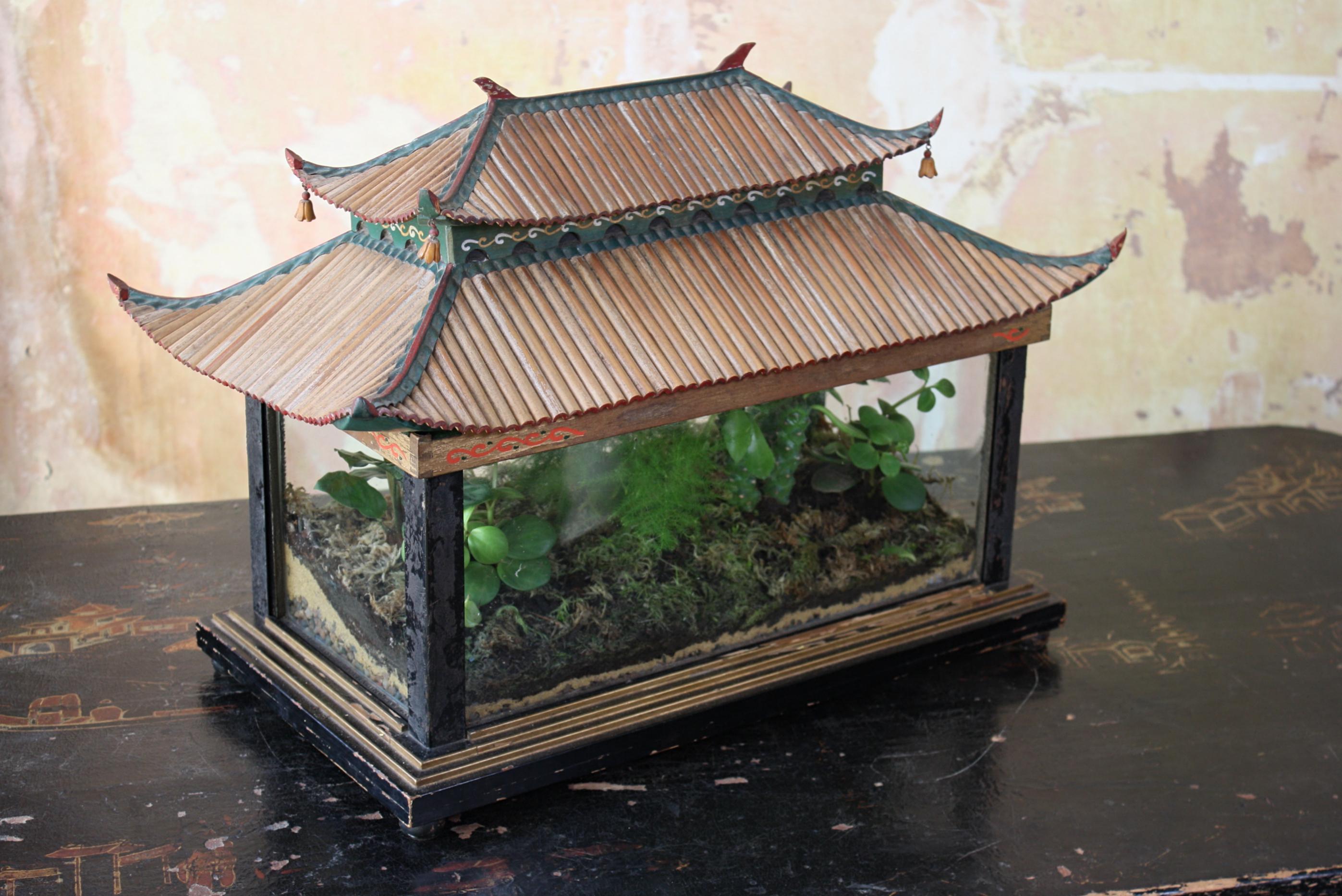 Early 20th C Country House Architectural Model Ebonised and Gilt Pagoda ...