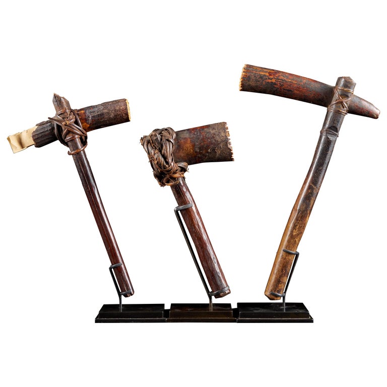 Early 20th Century, Drc, Selection of Three Bark Cloth Beaters For Sale ...