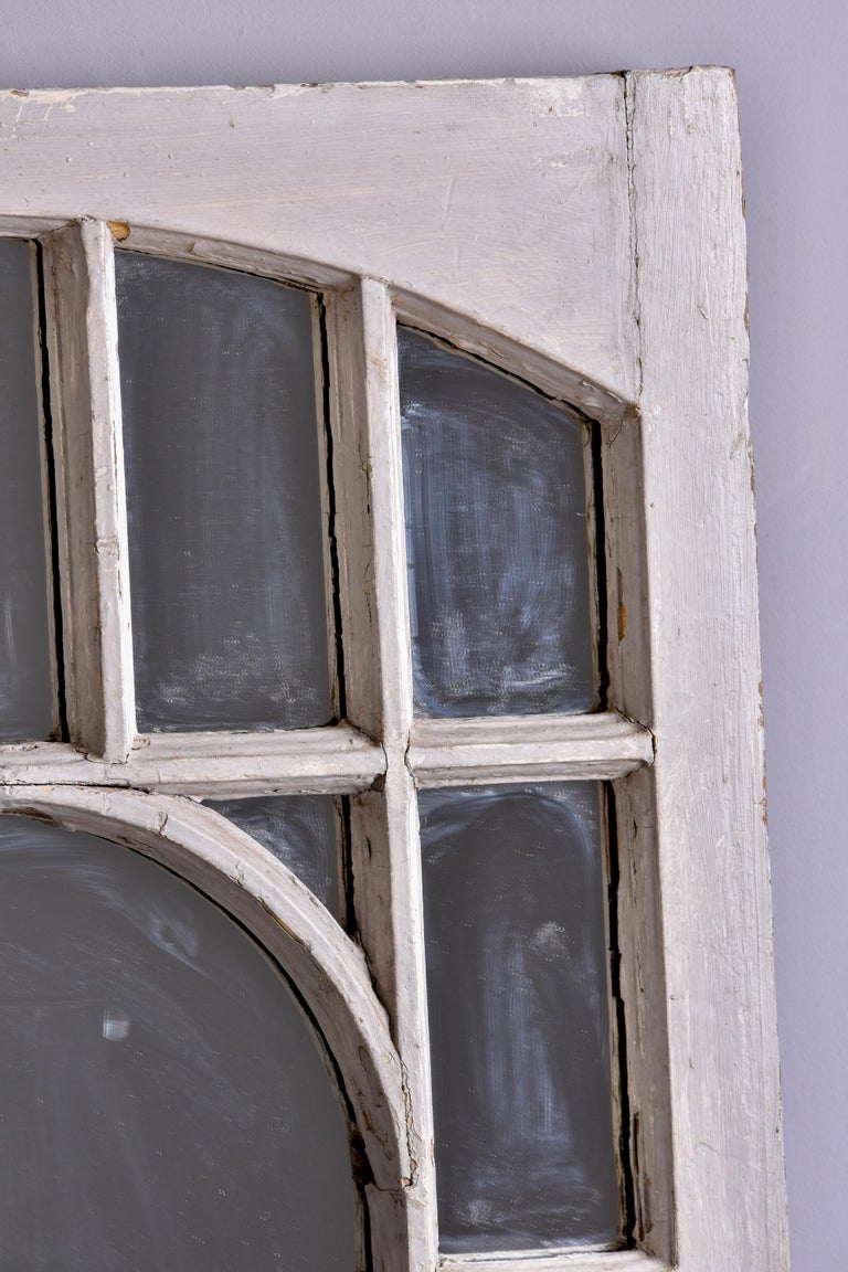 Early 20th C English White Painted Window Frame Mirror For Sale at 1stDibs