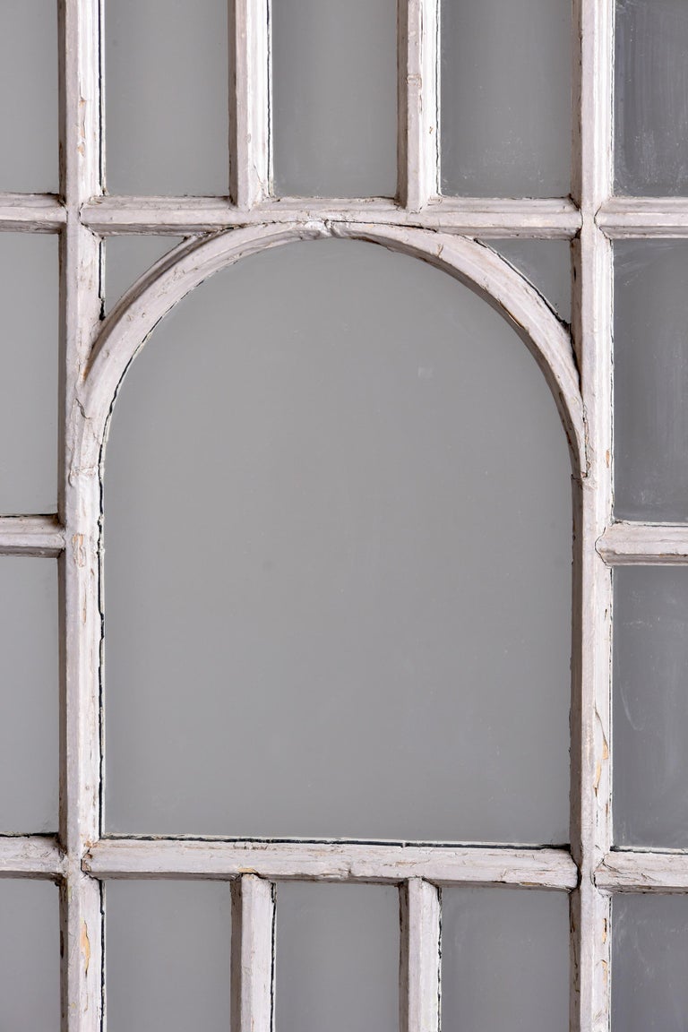 Early 20th C English White Painted Window Frame Mirror For Sale at 1stDibs