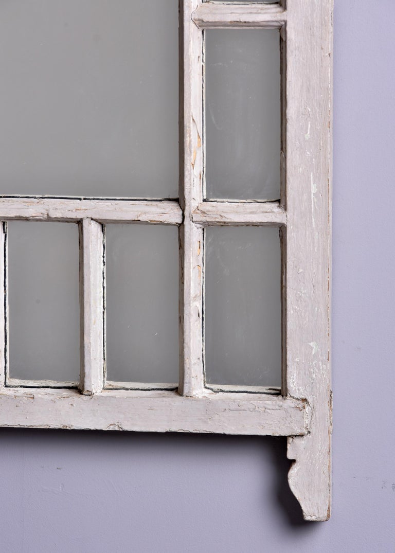 Early 20th C English White Painted Window Frame Mirror For Sale at 1stDibs