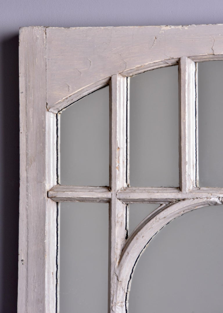 Early 20th C English White Painted Window Frame Mirror For Sale at 1stDibs
