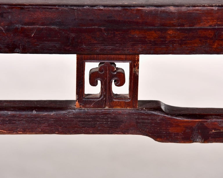 Early 20th C Extra Long Chinese Elm Wood Dong Yang Bench For Sale at ...