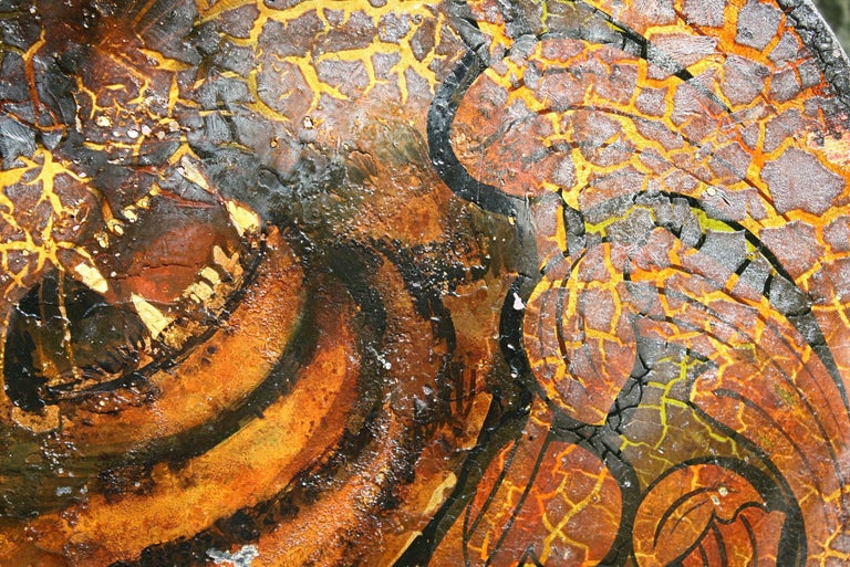 Fairground Art Switchback Shield by Albert Howell Tiger Folk Art at 1stdibs