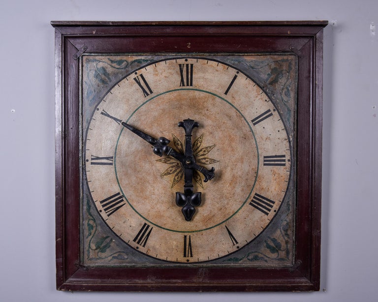 Early 20th Century Framed French Antique Clock Face For Sale at 1stDibs