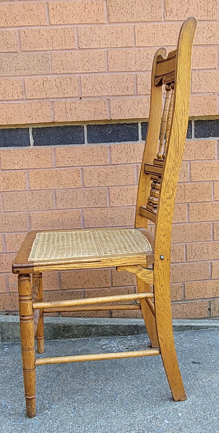 Early 20th C. French Henry II Oak and Canned Seat Side Chairs, a Pair ...