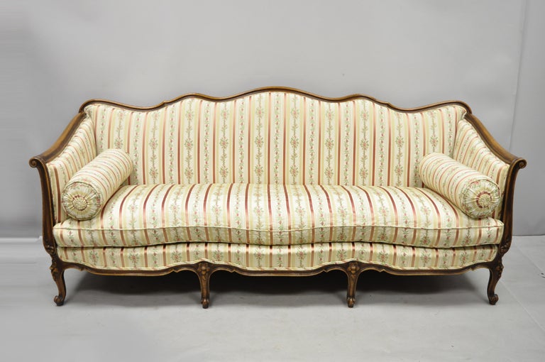 French Louis XV Provincial Style Sofa with Serpentine Carved Back For ...