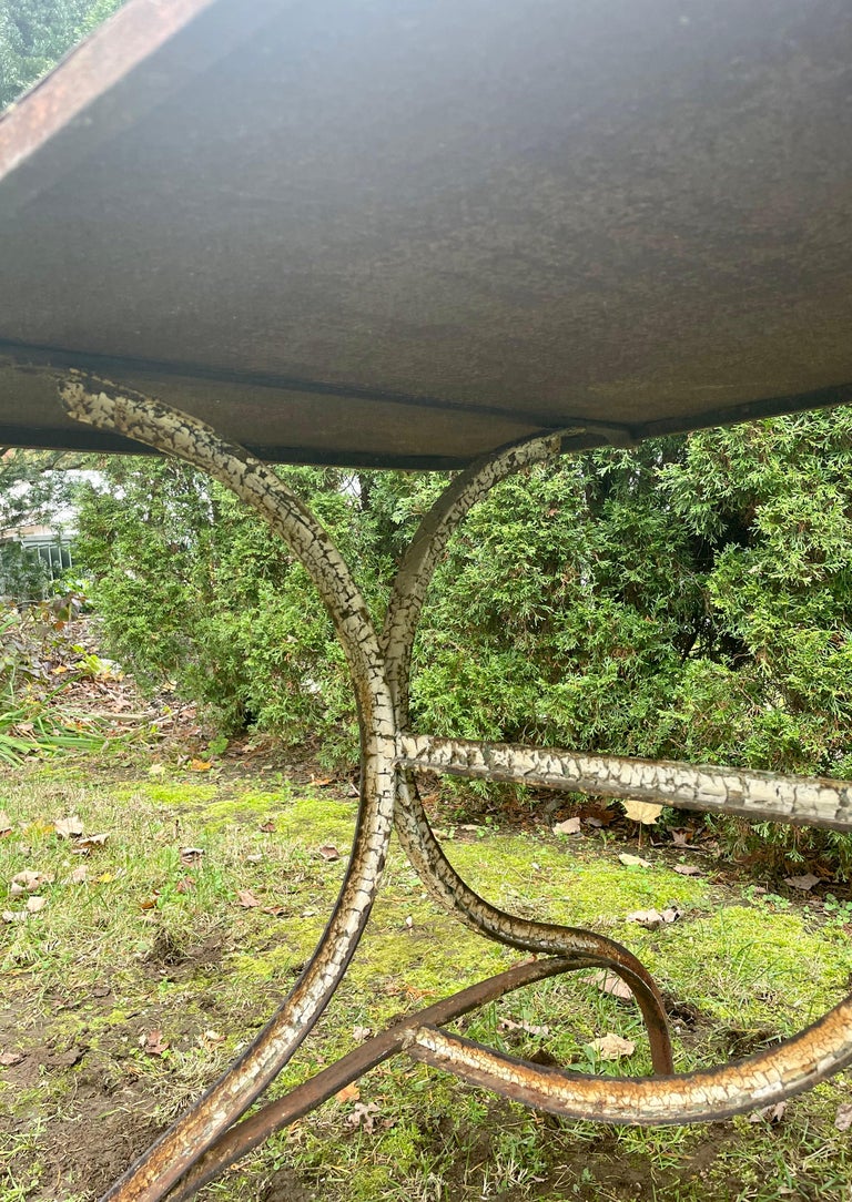 Early 20th C French Rectangular Wrought Iron Dining Table For Sale at ...