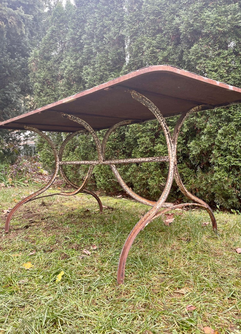 Early 20th C French Rectangular Wrought Iron Dining Table For Sale at ...