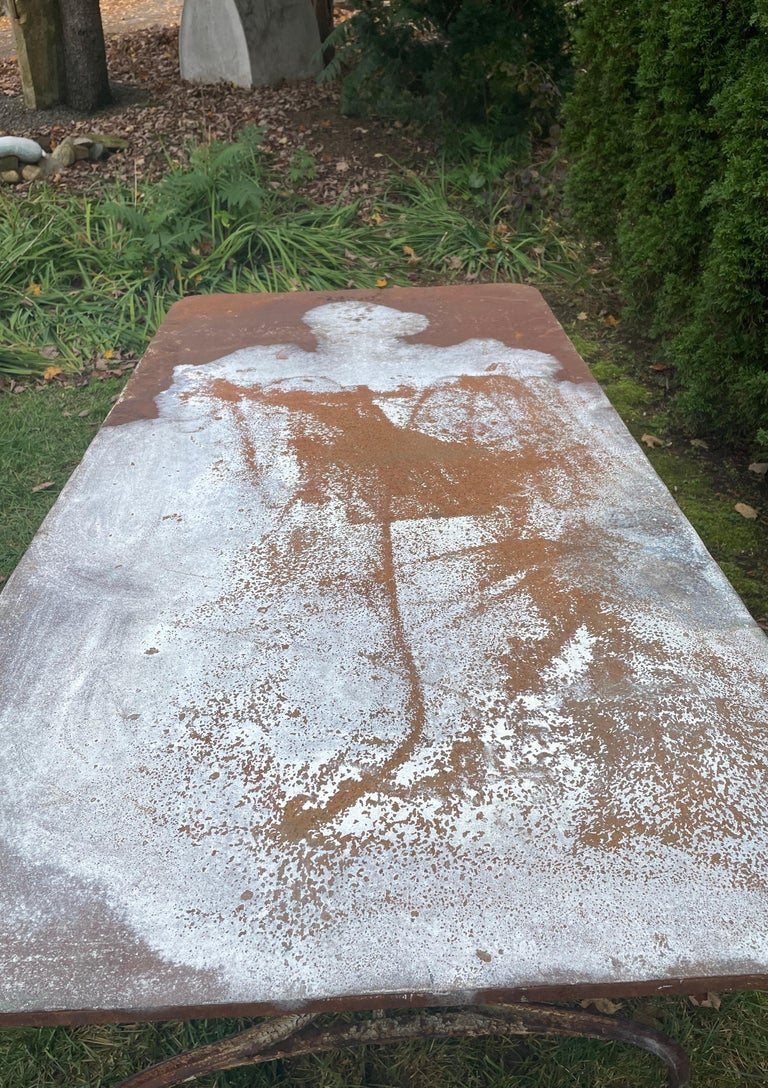 Early 20th C French Rectangular Wrought Iron Dining Table For Sale at ...