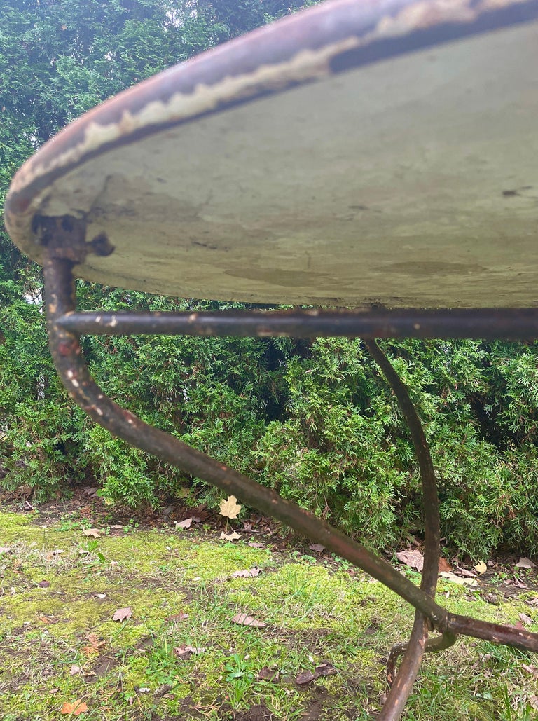 Early 20th C French Wrought Iron Folding Bistro Table For Sale at 1stDibs