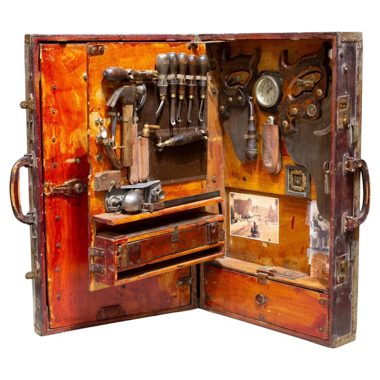 Early 20th c. Handmade Portable Saddle Maker''s Tool Chest c.1945 For ...