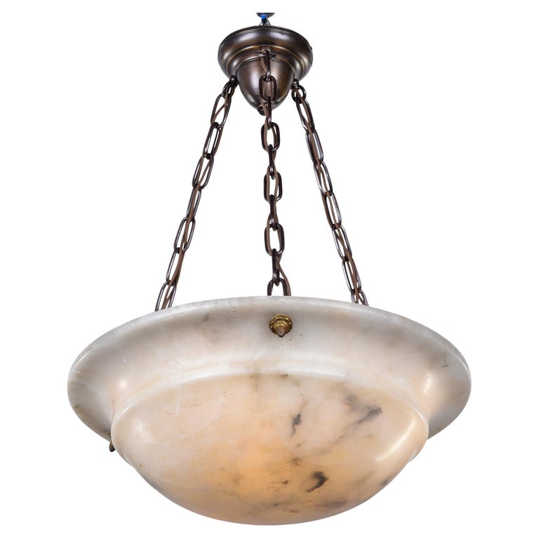 Early 20th C Hanging Alabaster Fixture at 1stDibs