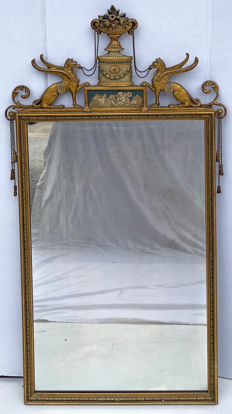 Early 20th-C Italian Neo-Classical Style Mirror with Carved Griffins at ...