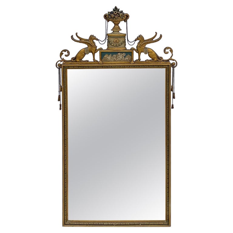 Early 20th-C Italian Neo-Classical Style Mirror with Carved Griffins at ...