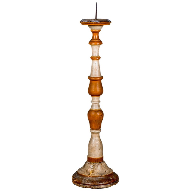 Early 20th Century Italian Pricket Stick in Brown and White For Sale at ...