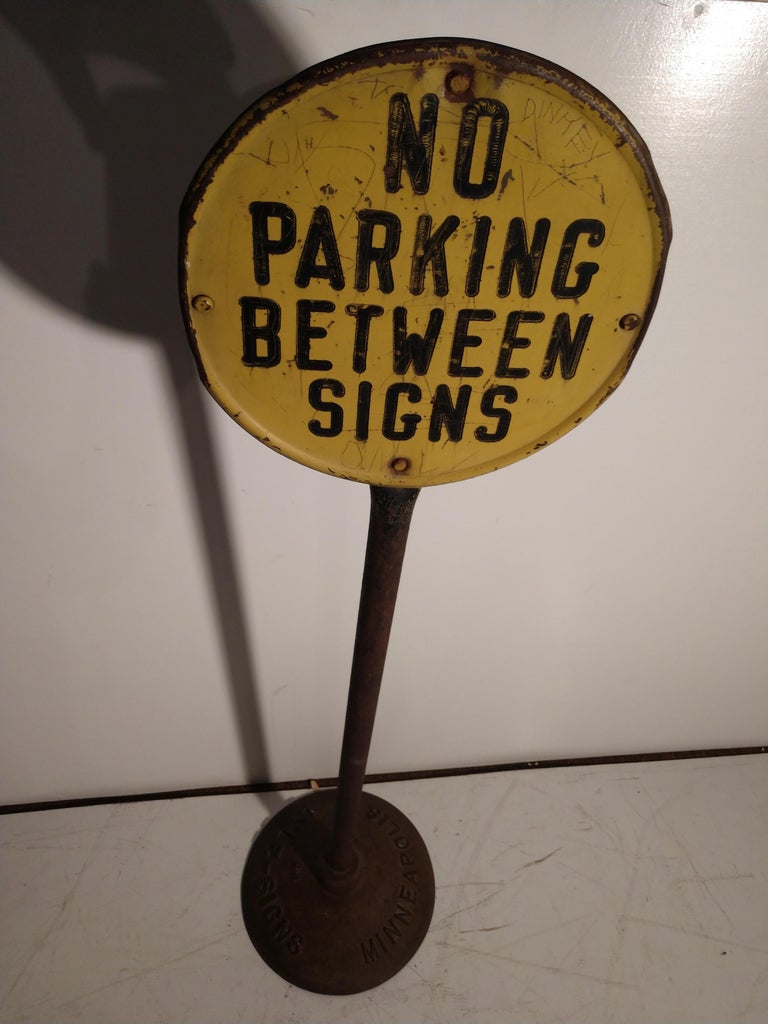 Early 20th Century Lollipop No Parking Sign by Lyle Signs at 1stDibs