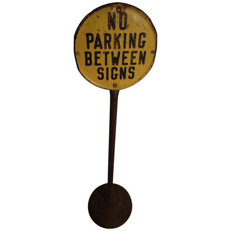 Early 20th Century Lollipop No Parking Sign by Lyle Signs at 1stDibs