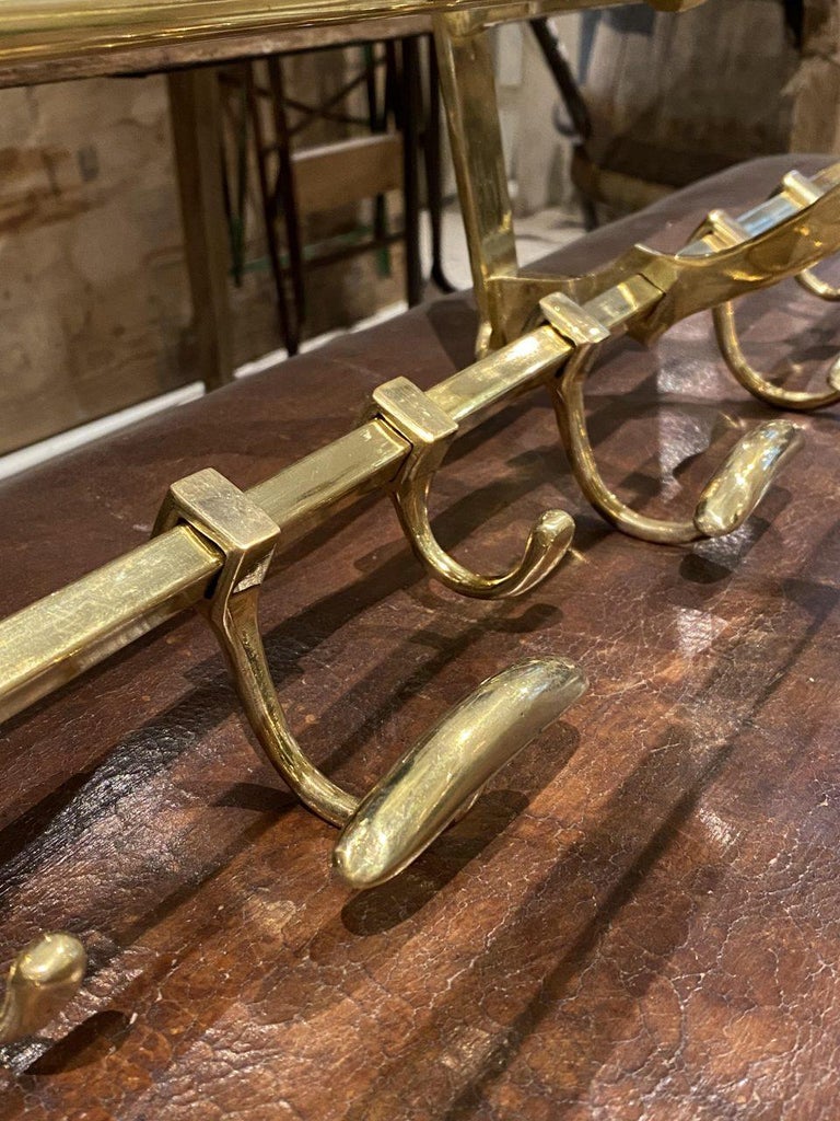 Early 20th Century Long French Brass Hat and Coat Rack at 1stDibs