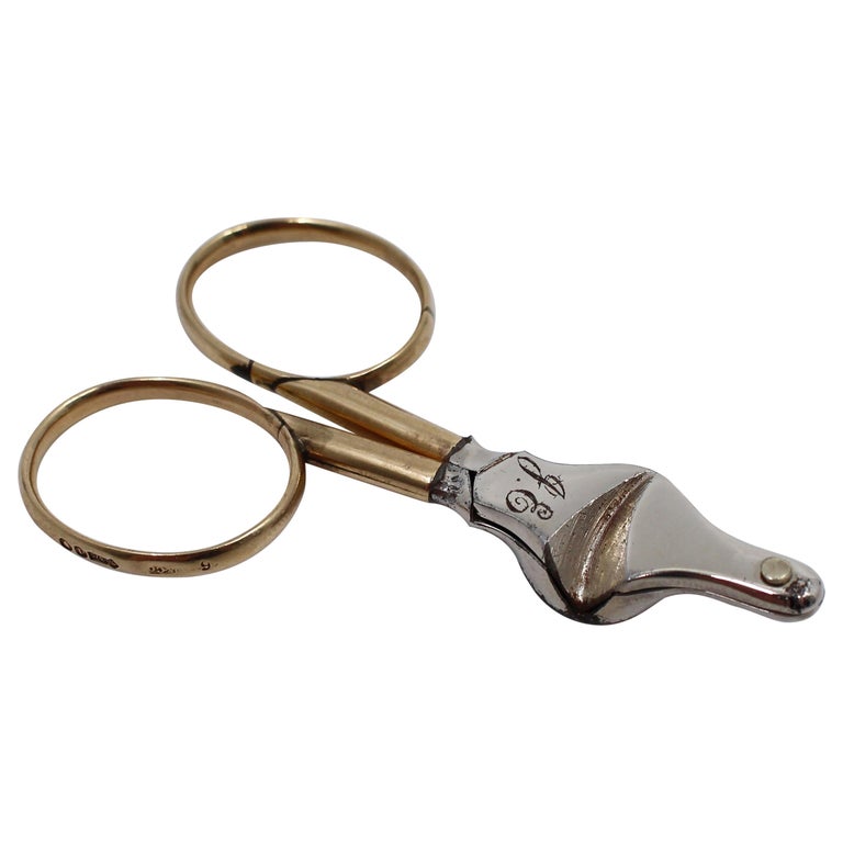 Early 20th Century Maple and Co Gold and Steel Cigar Scissor For Sale ...