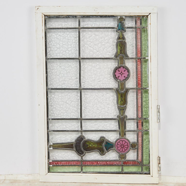 Early 20th C. Matched Pair of Stained Glass and Leaded Windows For Sale ...