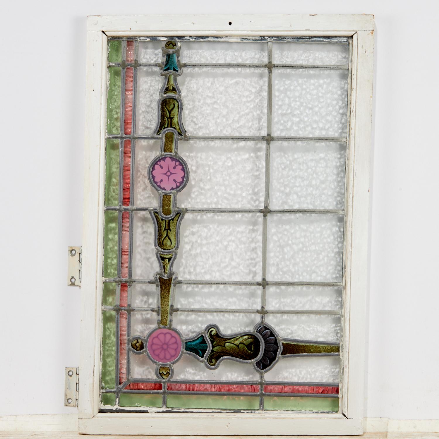 Early 20th C. Matched Pair of Stained Glass and Leaded Windows For Sale ...