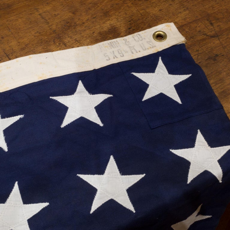 Early 20th C. Monumental American Flag with 48 Stars, C.1940-1950 For ...