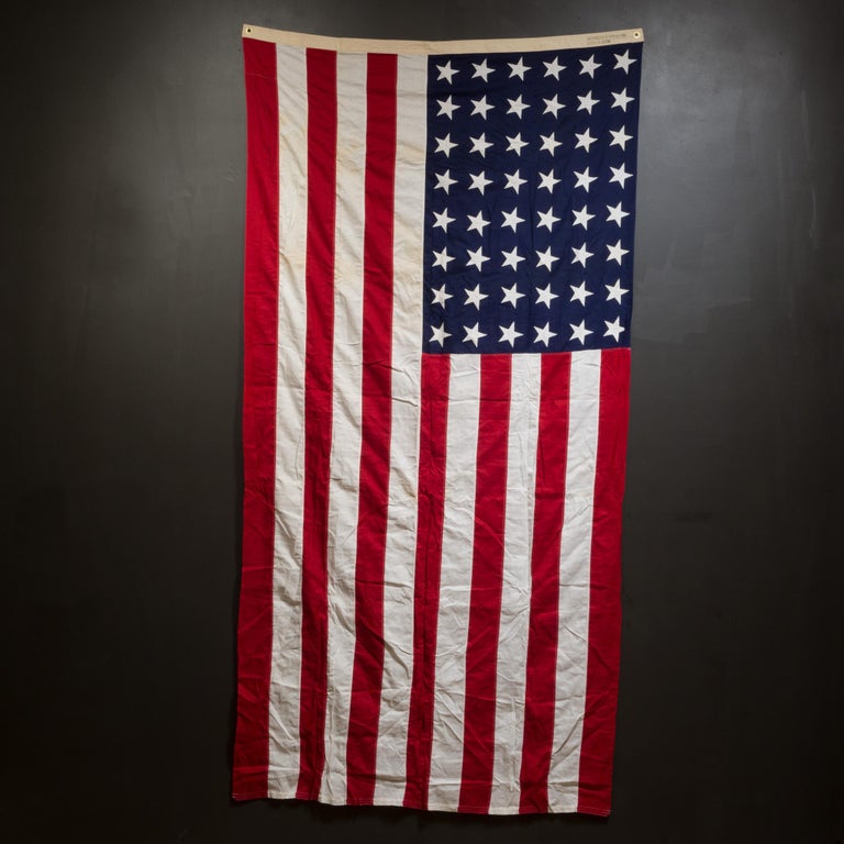 Early 20th C. Monumental "Valley Forge" American Flag with 48 Stars, c ...