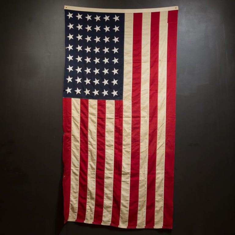 Early 20th C. Monumental "Valley Forge" American Flag with 48 Stars, c ...