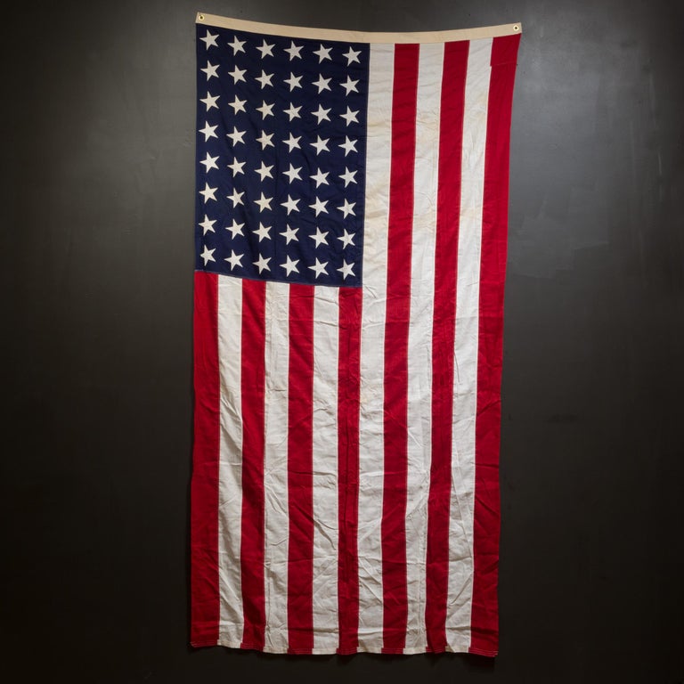 Early 20th C. Monumental "Valley Forge" American Flag with 48 Stars, c ...