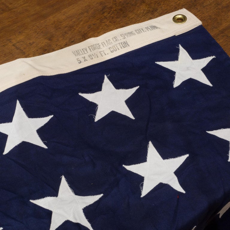 Early 20th C. Monumental "Valley Forge" American Flag with 48 Stars, c ...