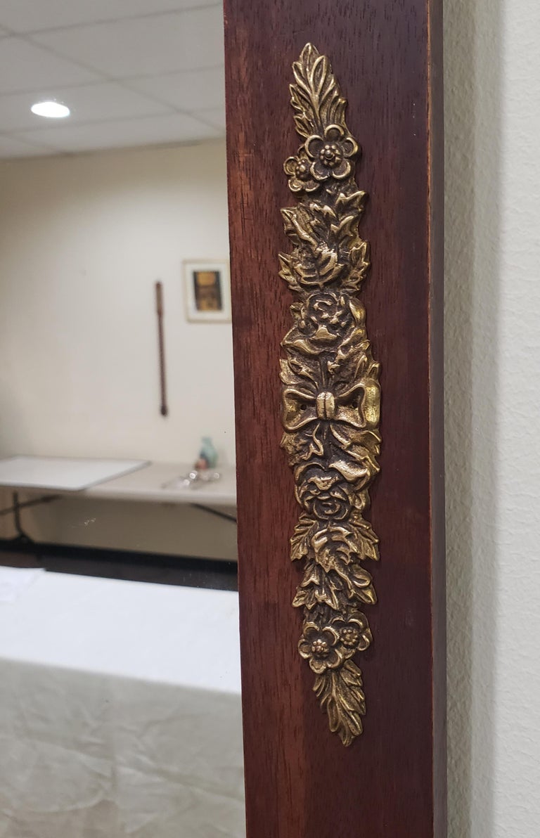 Early 20th C Neoclassical Bronze Mounted Partial Gilt Mahogany Scroll ...