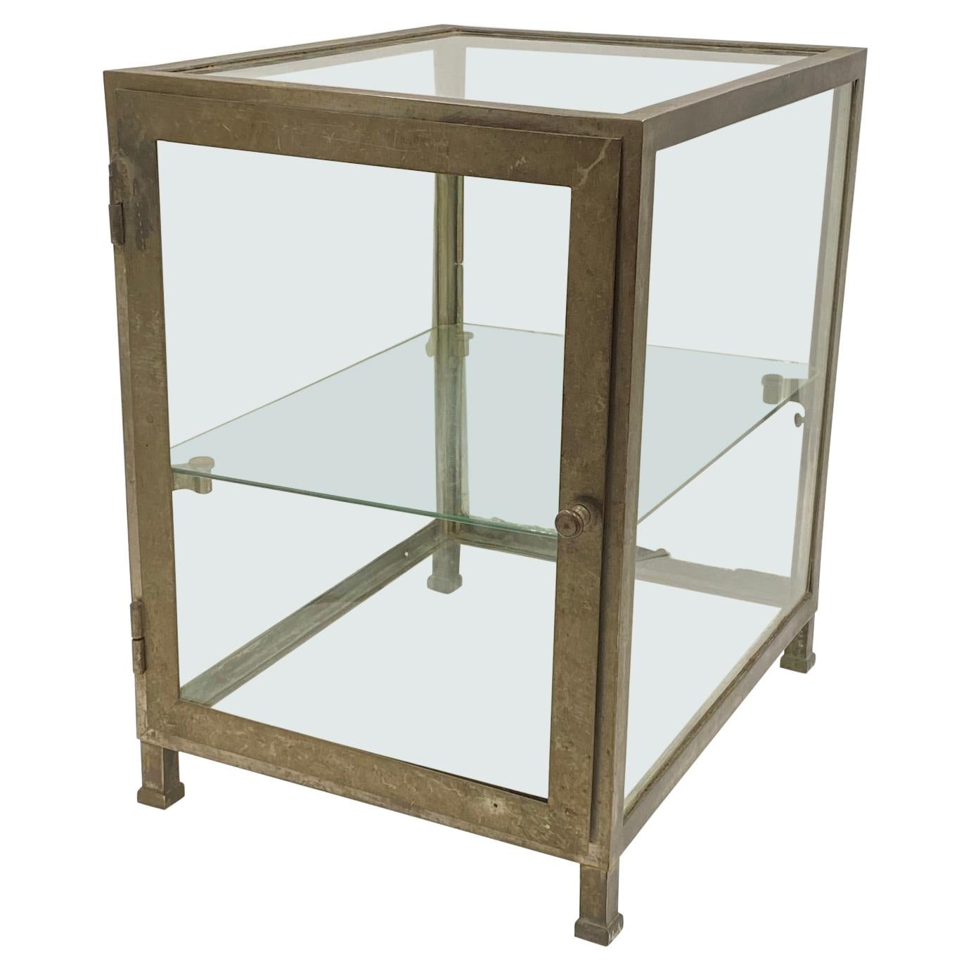 Nickel and Oak Tower Display Case, circa 1880 For Sale at 1stDibs
