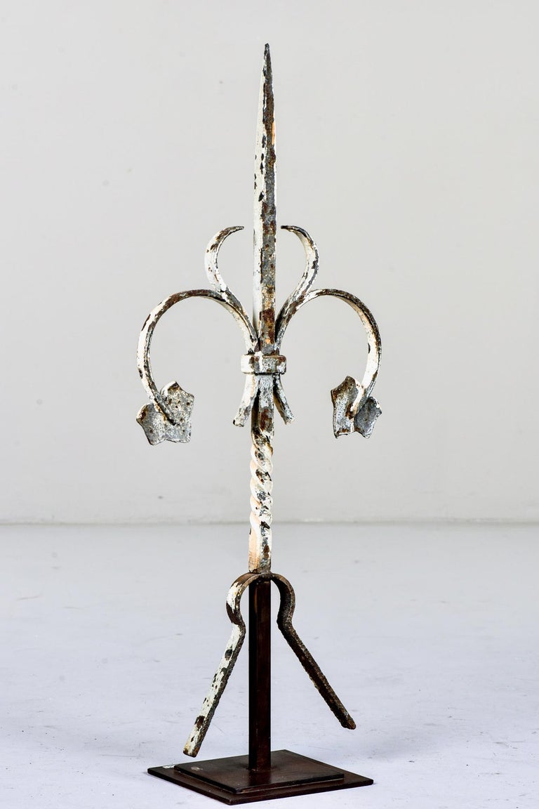 Early 20th Century Painted Iron Finial on Stand For Sale at 1stDibs