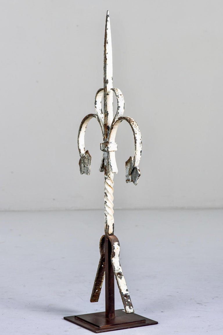 Early 20th Century Painted Iron Finial on Stand For Sale at 1stDibs