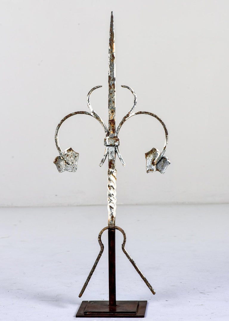 Early 20th Century Painted Iron Finial on Stand For Sale at 1stDibs