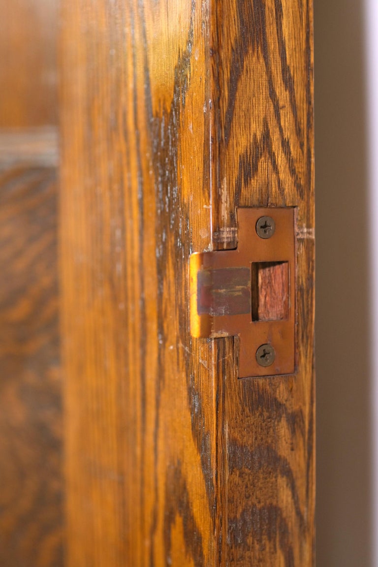 Early 20th C Pair 4 Panel Chestnut Doors Original Finish For Sale at ...