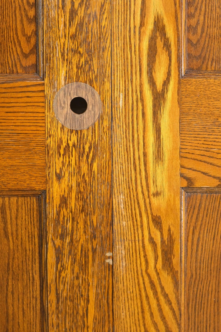 Early 20th C Pair 4 Panel Chestnut Doors Original Finish For Sale at ...