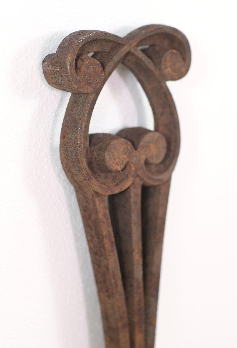 Early 20th C Pair Art Nouveau Railing Balusters Floral Design For Sale ...