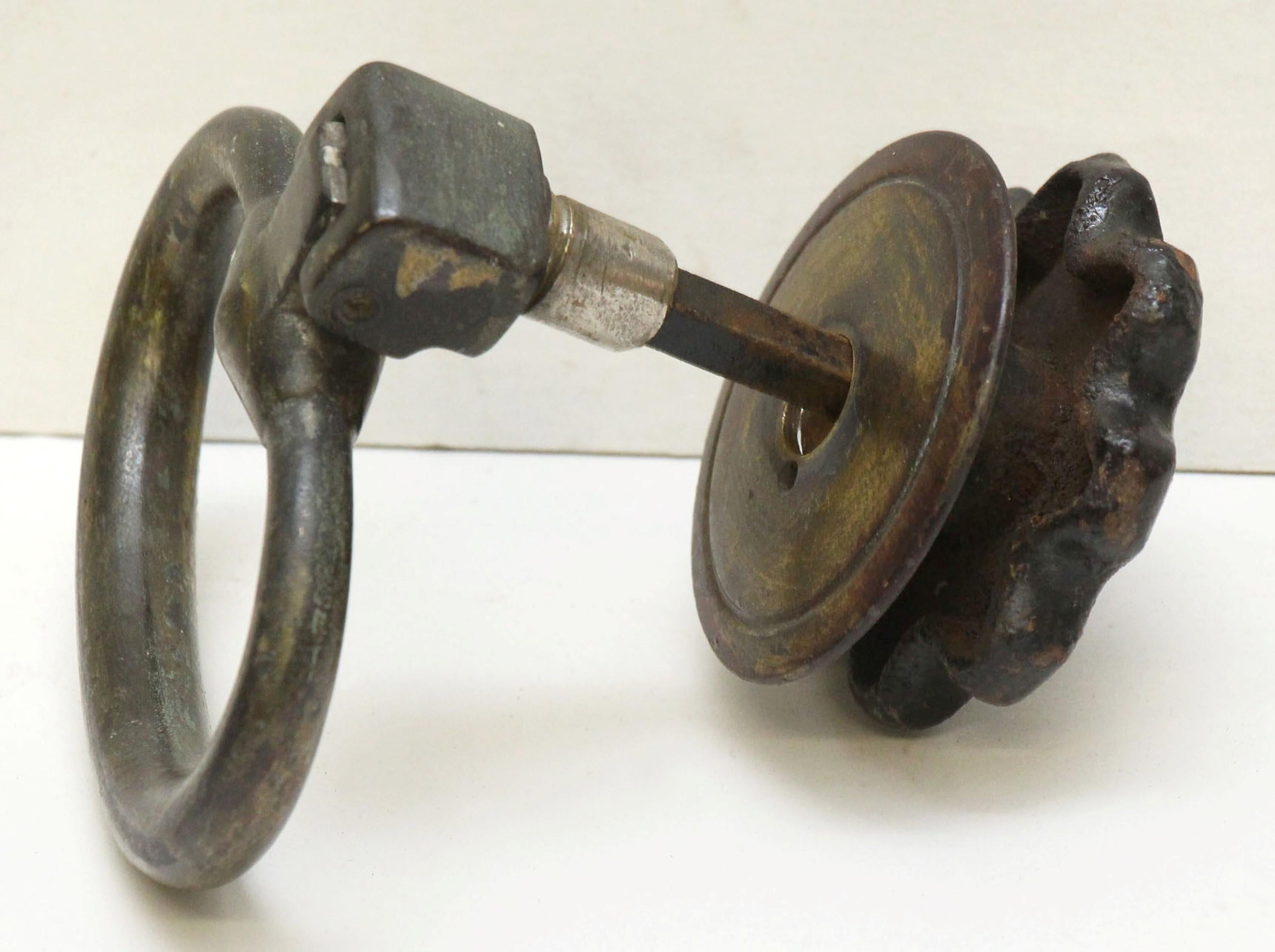 Early 20th C Pair Cast Metal Castle Drop Oval Drawer Pulls For Sale at ...