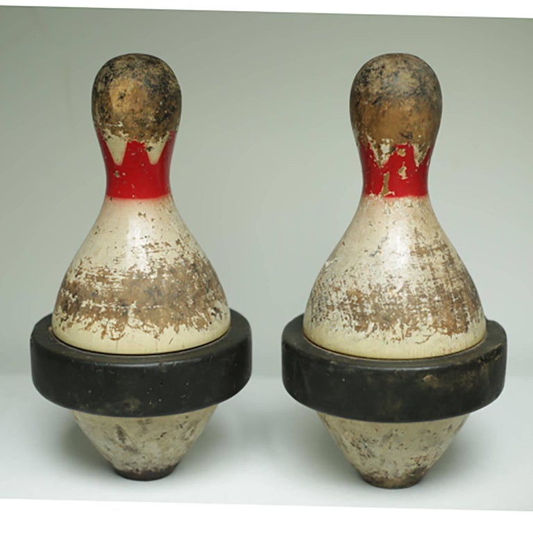 Early 20th Century Rubberband Duckpins, circa 1900-1940s, Pair at 1stDibs